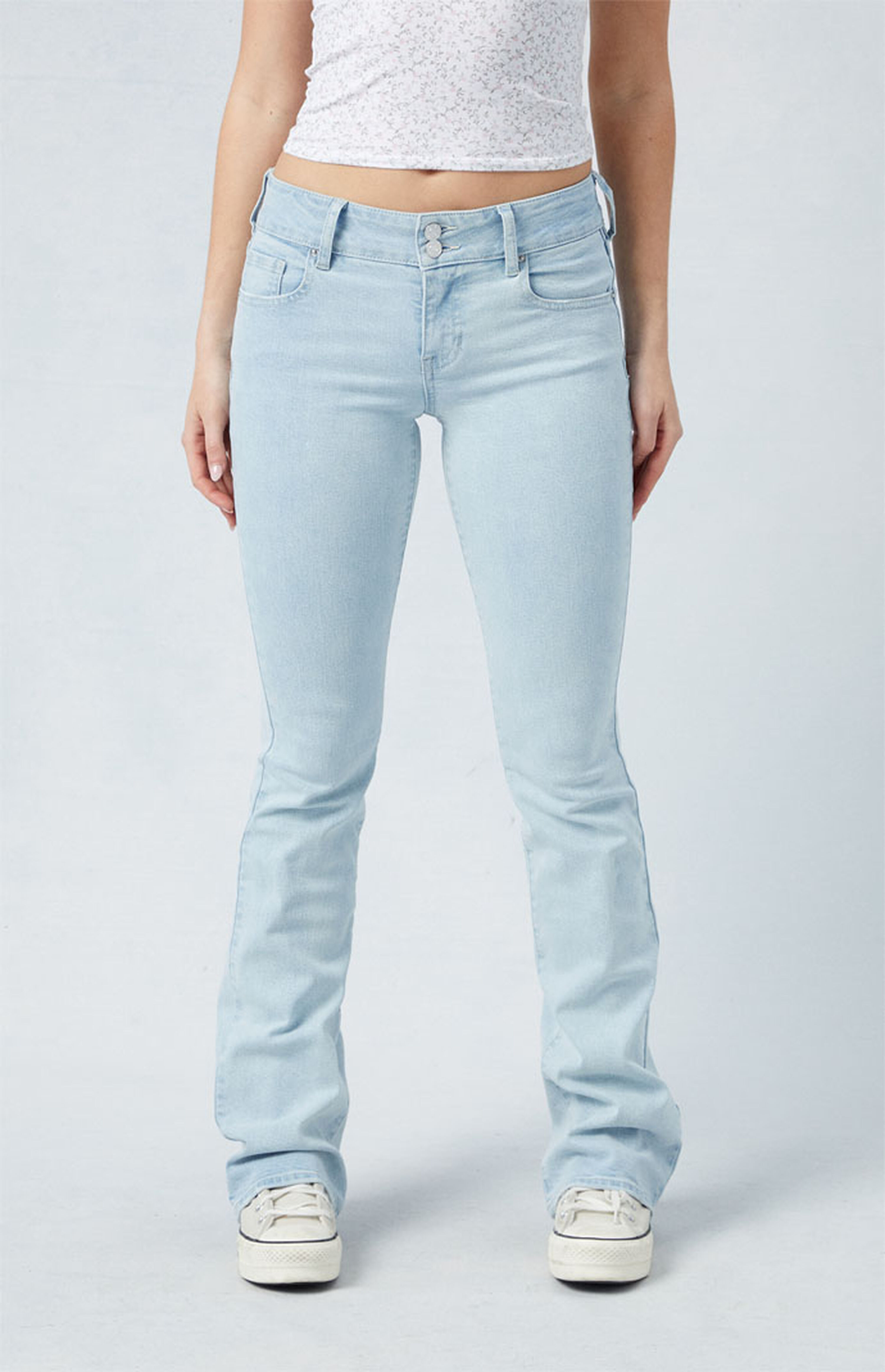 Pacsun Stretch Light Indigo Low Rise Bootcut Jeans Pacsun
