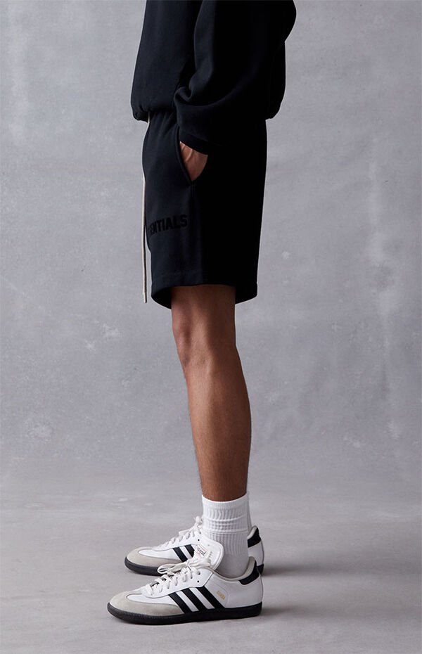 Fear of God Essentials Jet Black Sweat Shorts | Pacsun
