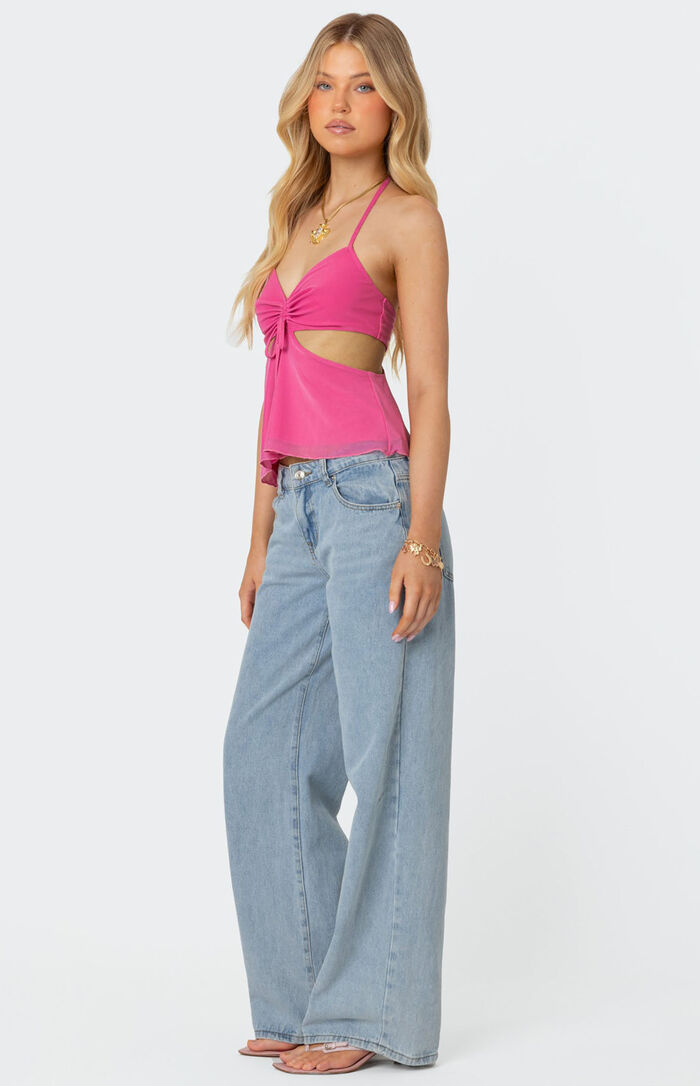 Edikted Duo Cutout Mesh Halter Top | Pacsun