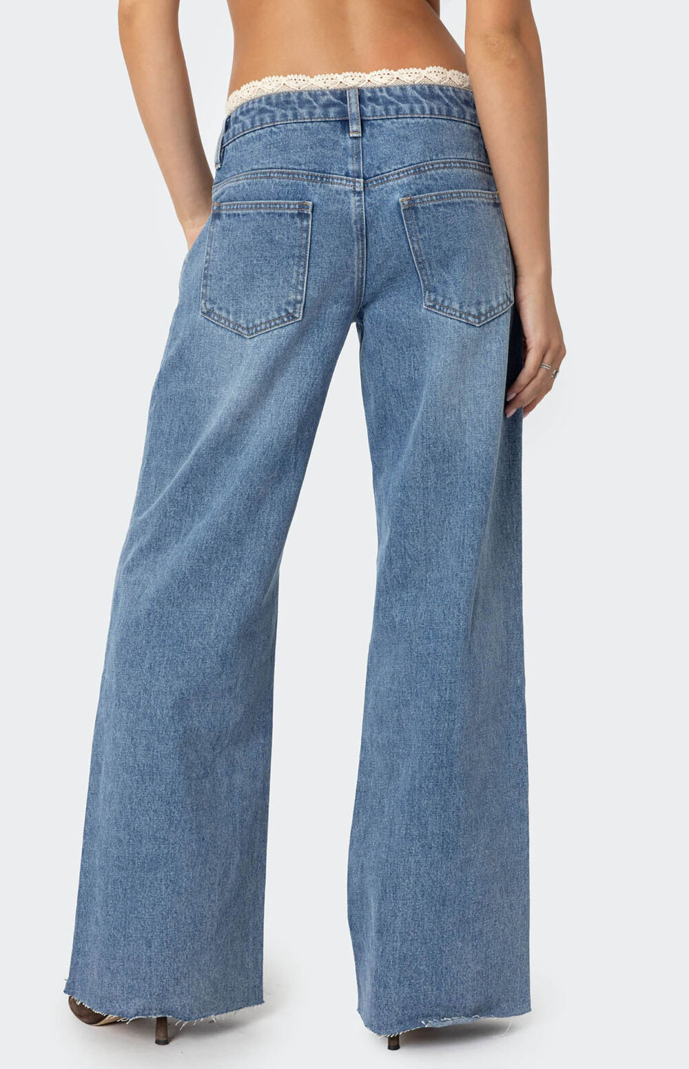 Edikted Karlie Lace Trim Jeans | PacSun