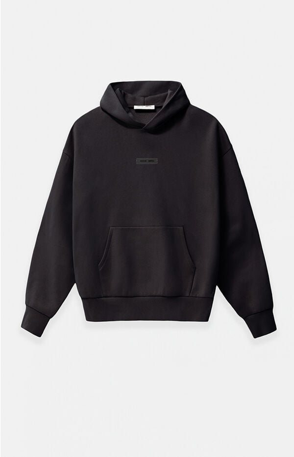 Fear of God ESSENTIALS Jet Black Classic Fleece Hoodie | Pacsun