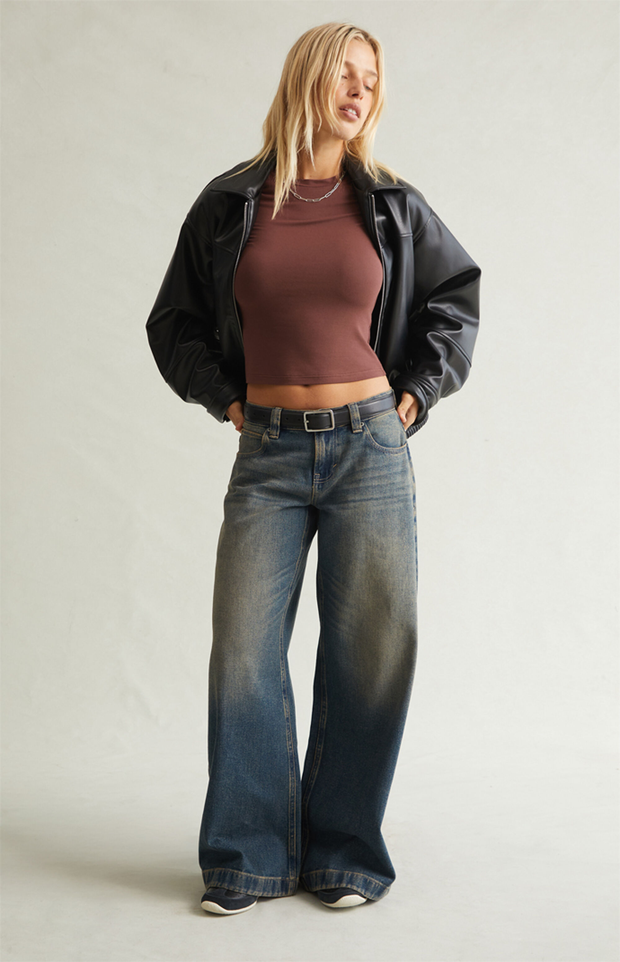 Pacsun Sloane Low Rise Ultra Baggy Jeans Dark Blue Tint | PacSun