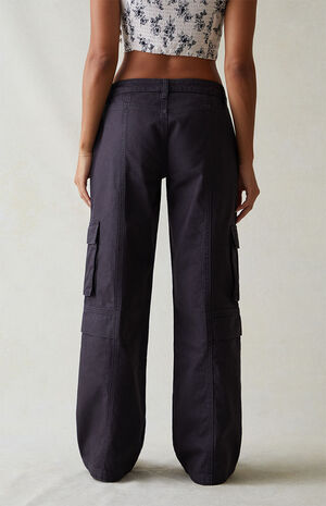 Pacsun Dark Gray Tab Low Rise Baggy Cargo Pants | PacSun