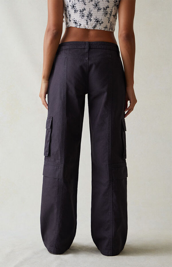 Pacsun Dark Gray Tab Low Rise Baggy Cargo Pants | Pacsun
