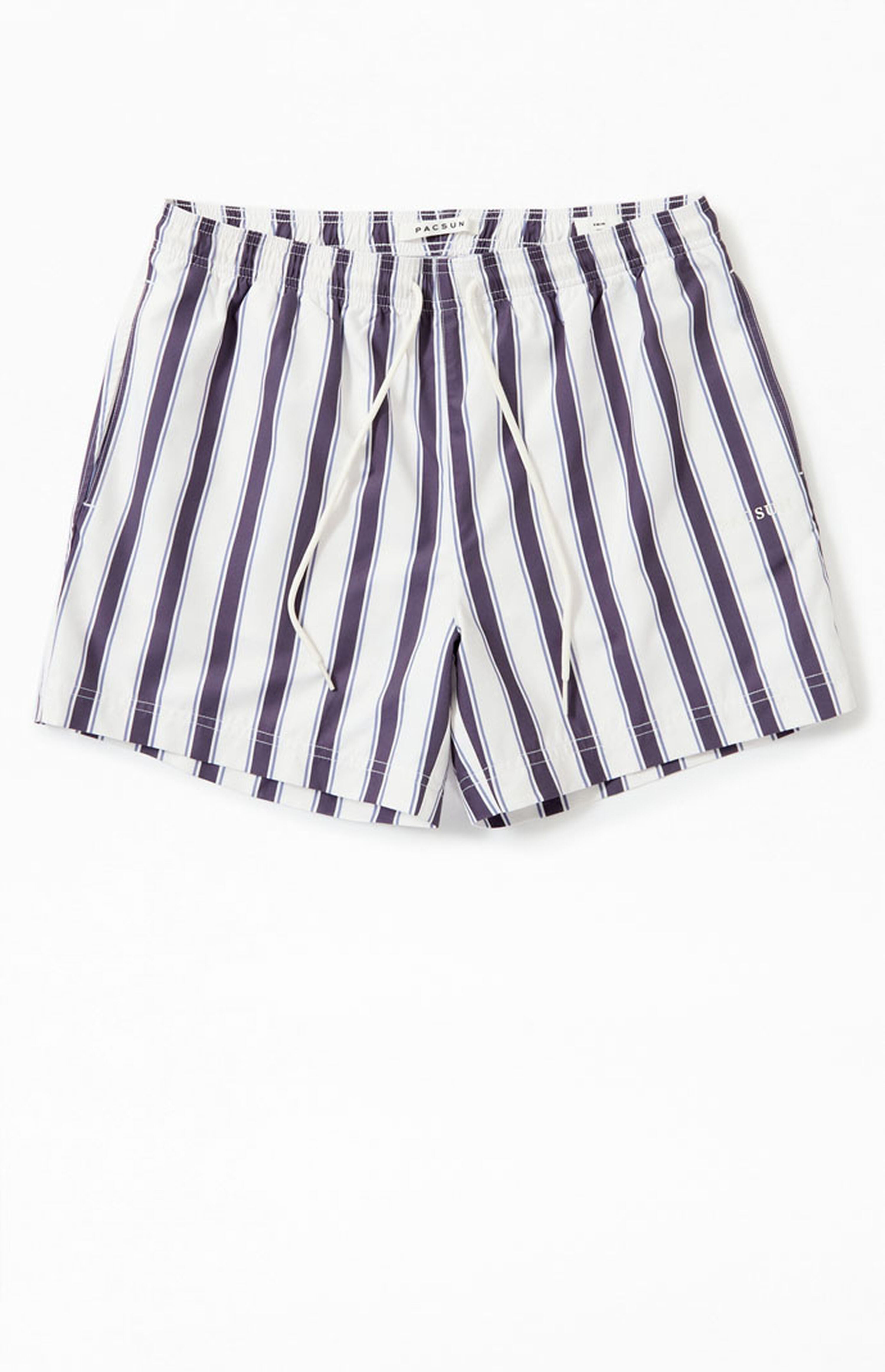 Pacsun Charcoal Stripe 4.5 Swim Trunks | PacSun