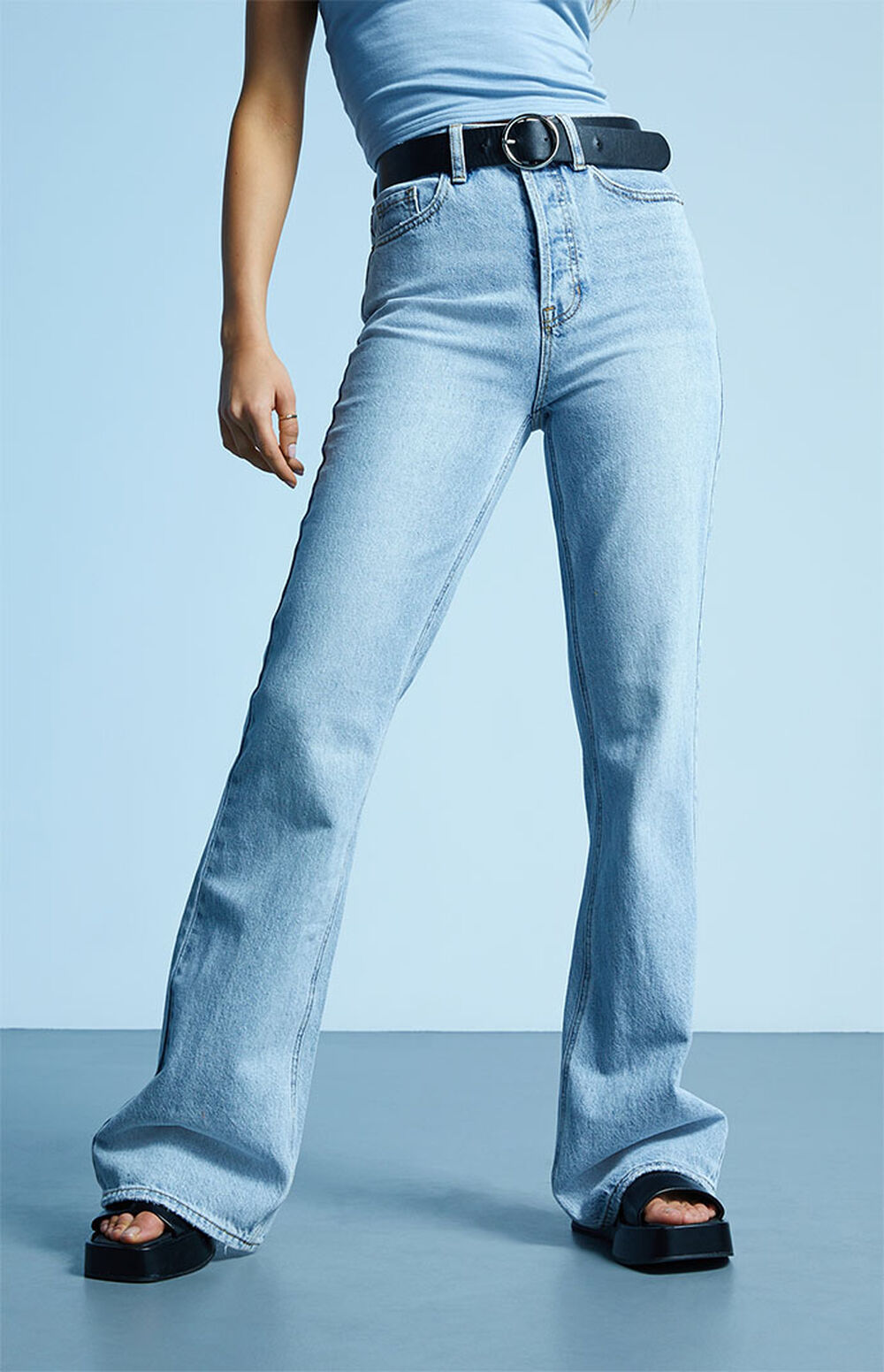 Pacsun Eco Light Blue High Waisted Bootcut Jeans | Pacsun