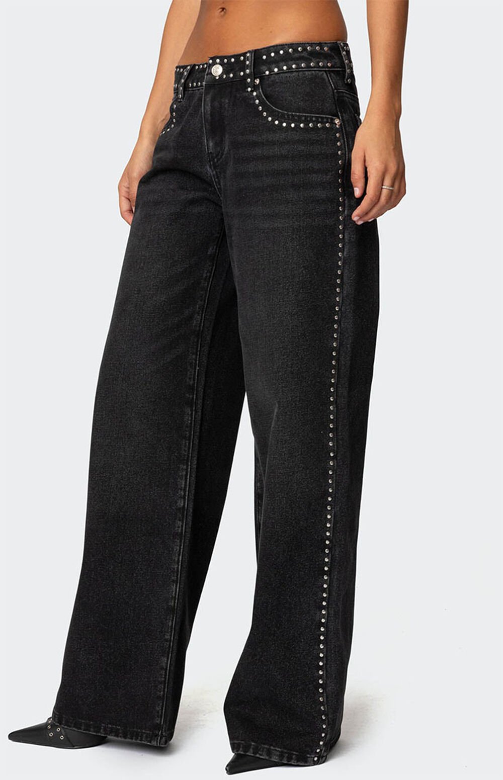 Edikted Quincy Studded Low Rise Jeans | PacSun