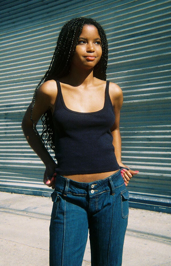 John Galt Blue Beyonca Tank Top | PacSun