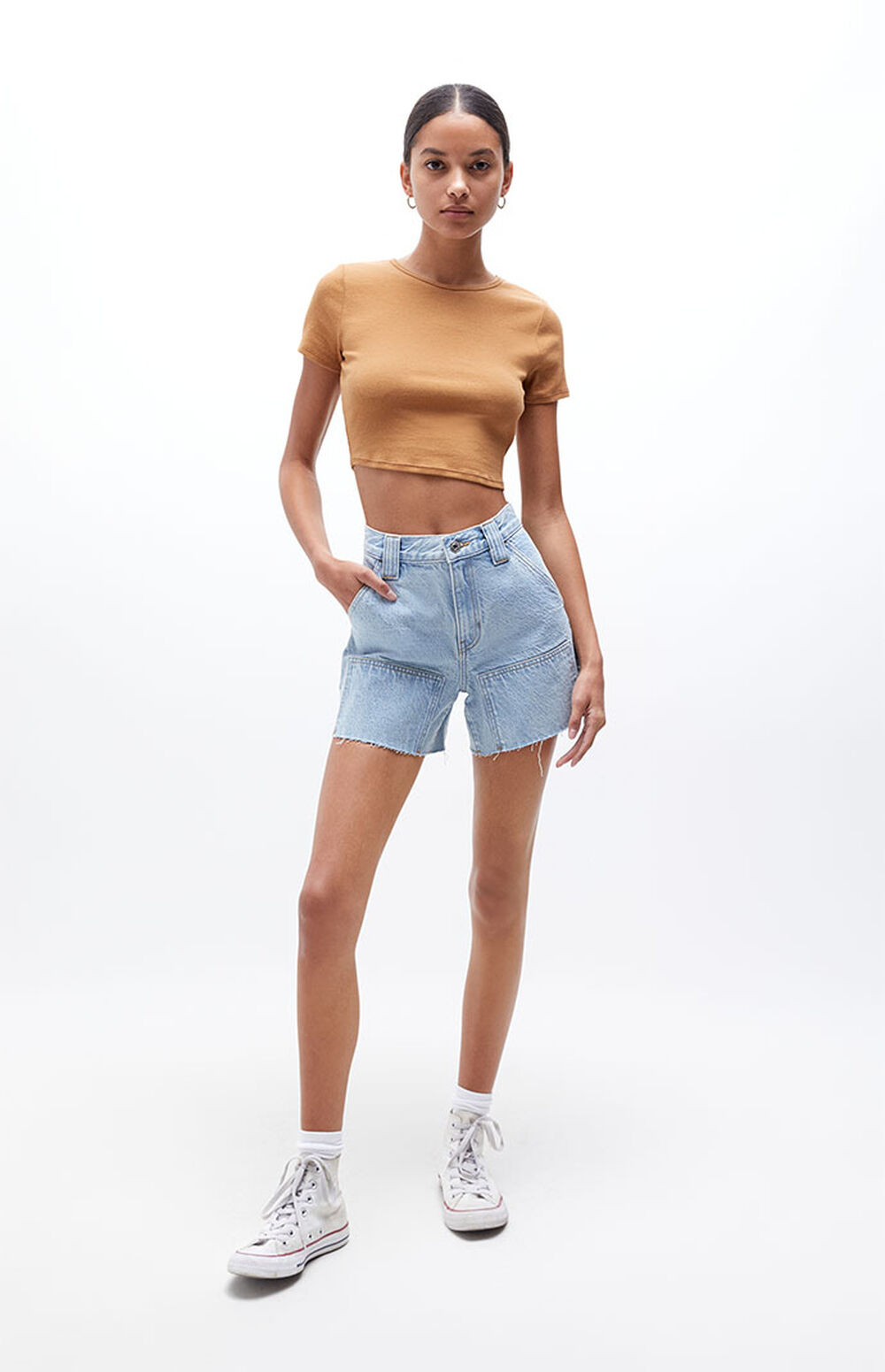 Pacsun Light Blue Cutoff Workwear Shorts | PacSun