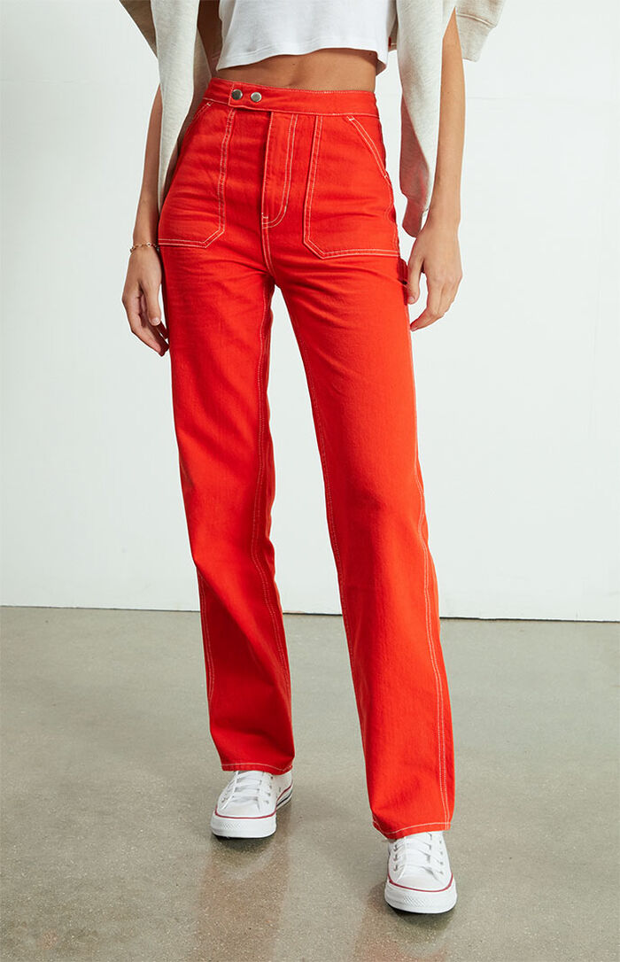Pacsun Eco Red Boyfriend Carpenter Pants | PacSun