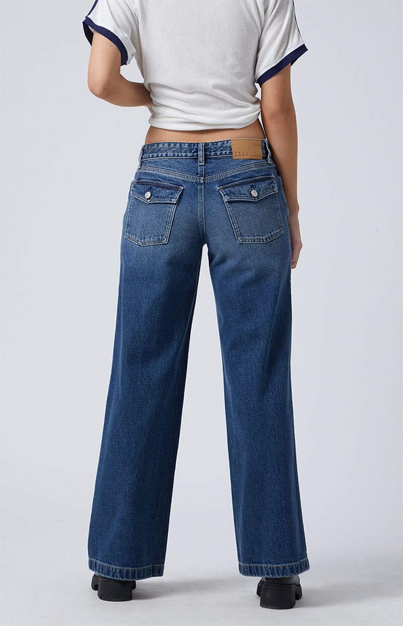 Pacsun Casey Low Rise Baggy Jeans Seam Dark Indigo | PacSun