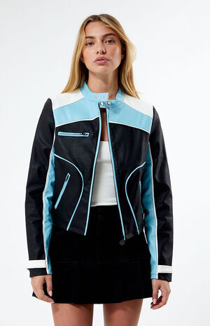 Daisy Street Colorblock Faux Leather Moto Jacket | PacSun