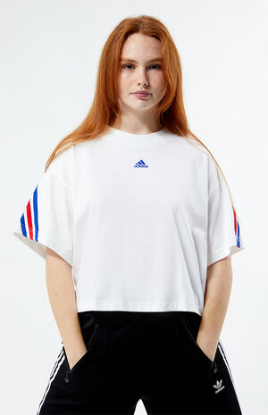 adidas White Future Icons 3-Stripes T-Shirt | Pacsun