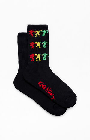 Keith Haring Rainbow Dancing Crew Socks | PacSun