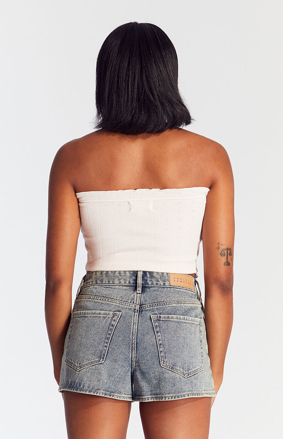 Pacsun Dark Indigo Zip Fly High Waisted Denim Festival Shorts | Pacsun