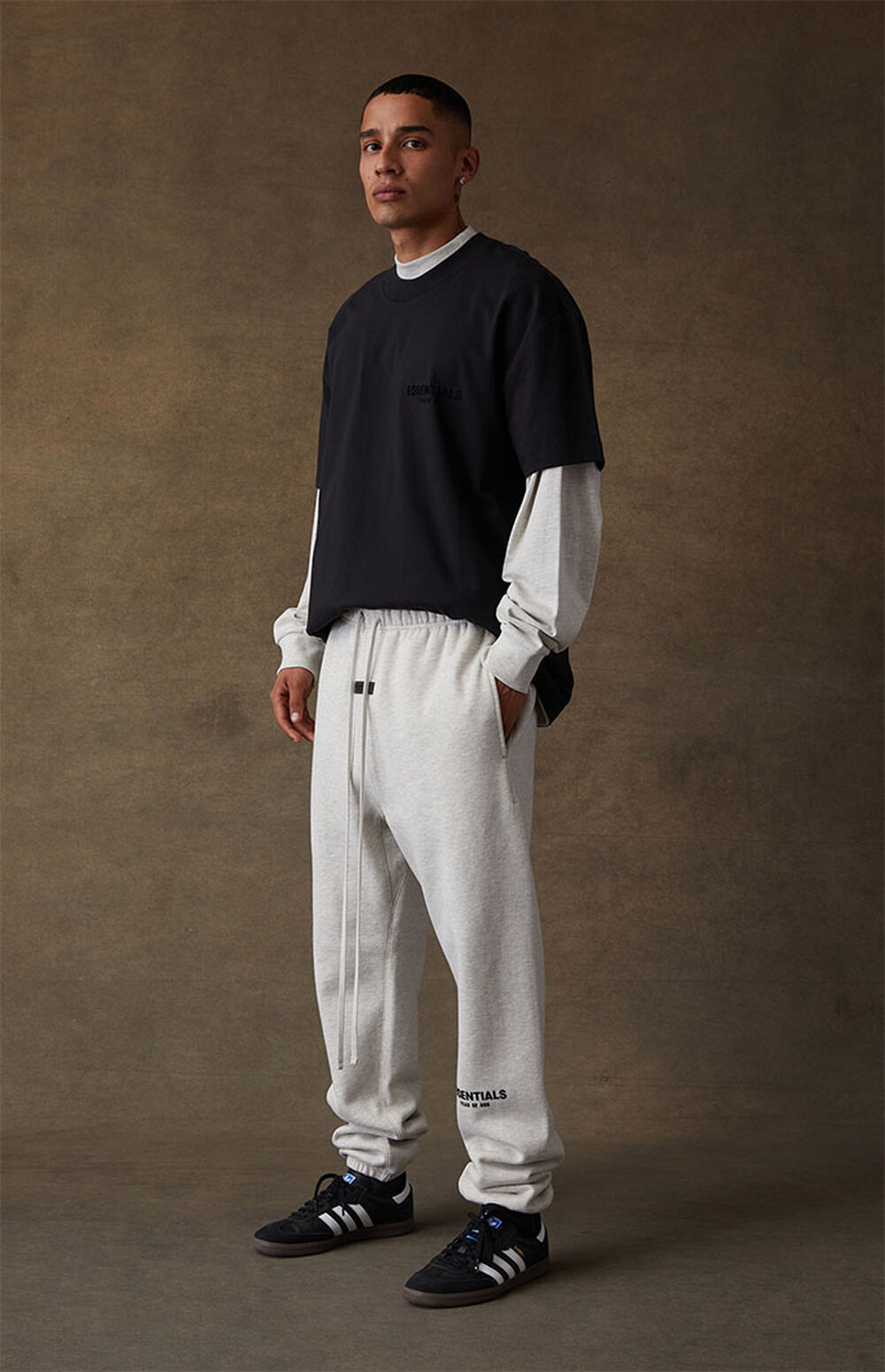 Fear of God Essentials Light Oatmeal Sweatpants | PacSun