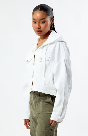 CIRCUS NY Hooded Cropped Denim Jacket | PacSun