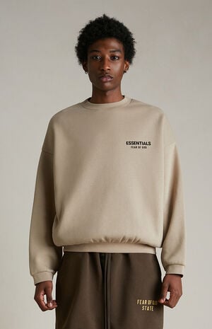 Fear of God ESSENTIALS Desert Sand Fleece Crew Neck Sweatshirt | PacSun
