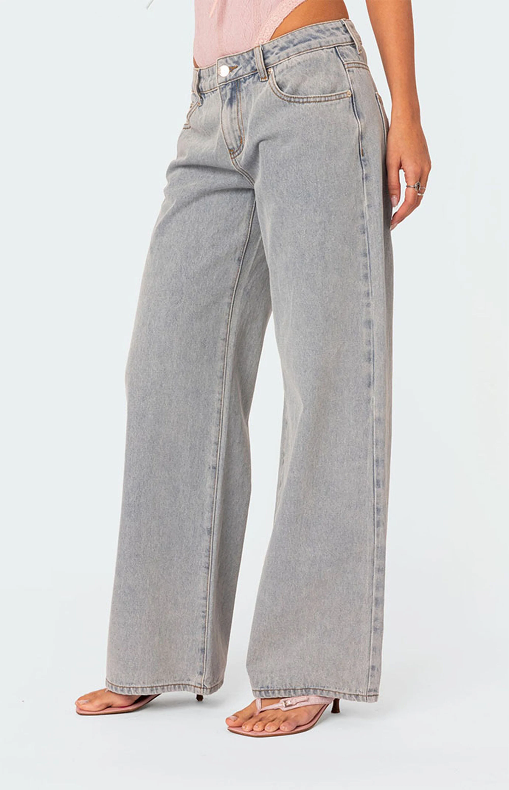 Edikted Bow Pocket Relaxed Jeans | Pacsun