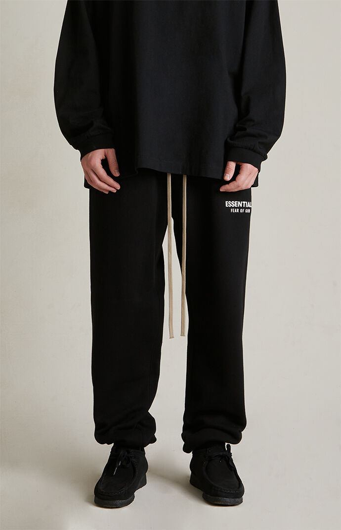 Fear of God Essentials Black Fleece Sweatpants | PacSun Fear of God Essentials Black Fleece Sweatpants | PacSun