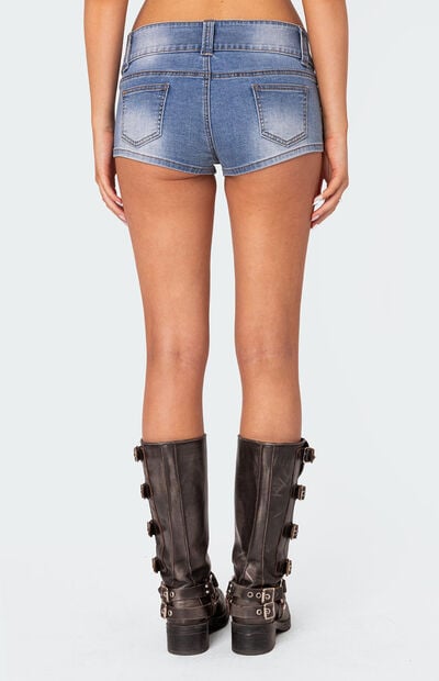 Edikted Honey Low Rise Denim Micro Denim Shorts | PacSun