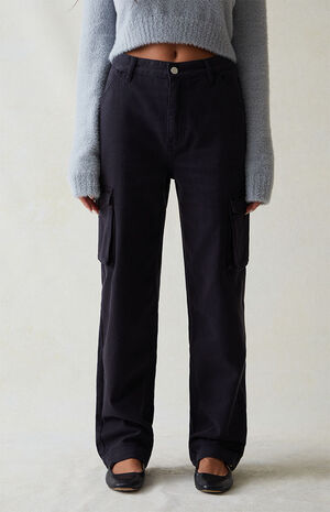 Pacsun Comfort Stretch Washed Black Cargo Dad Pants | PacSun