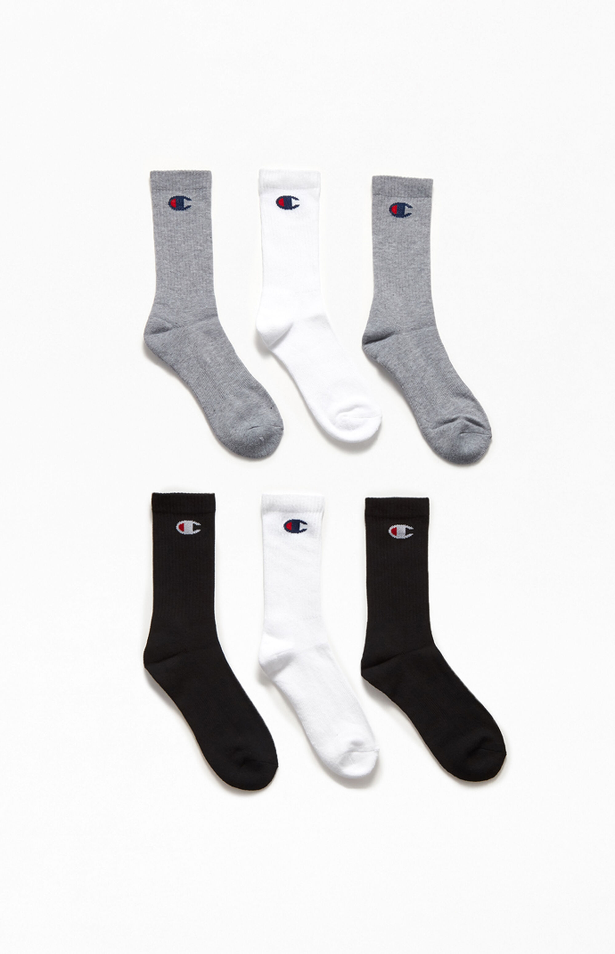 Champion 6 Pack Logo Crew Socks | PacSun