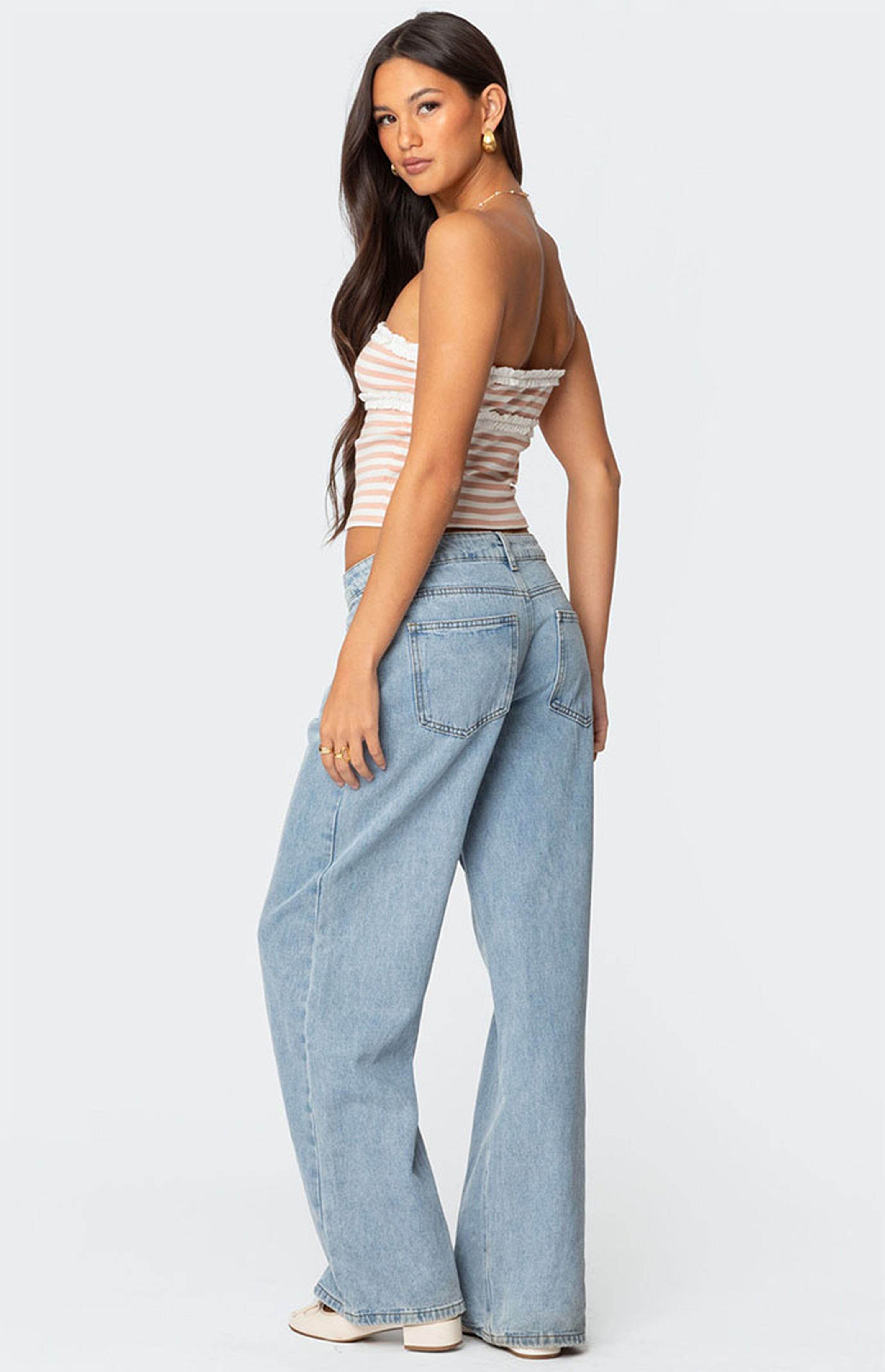 Edikted Striped Eyelet Trim Tube Top | Pacsun