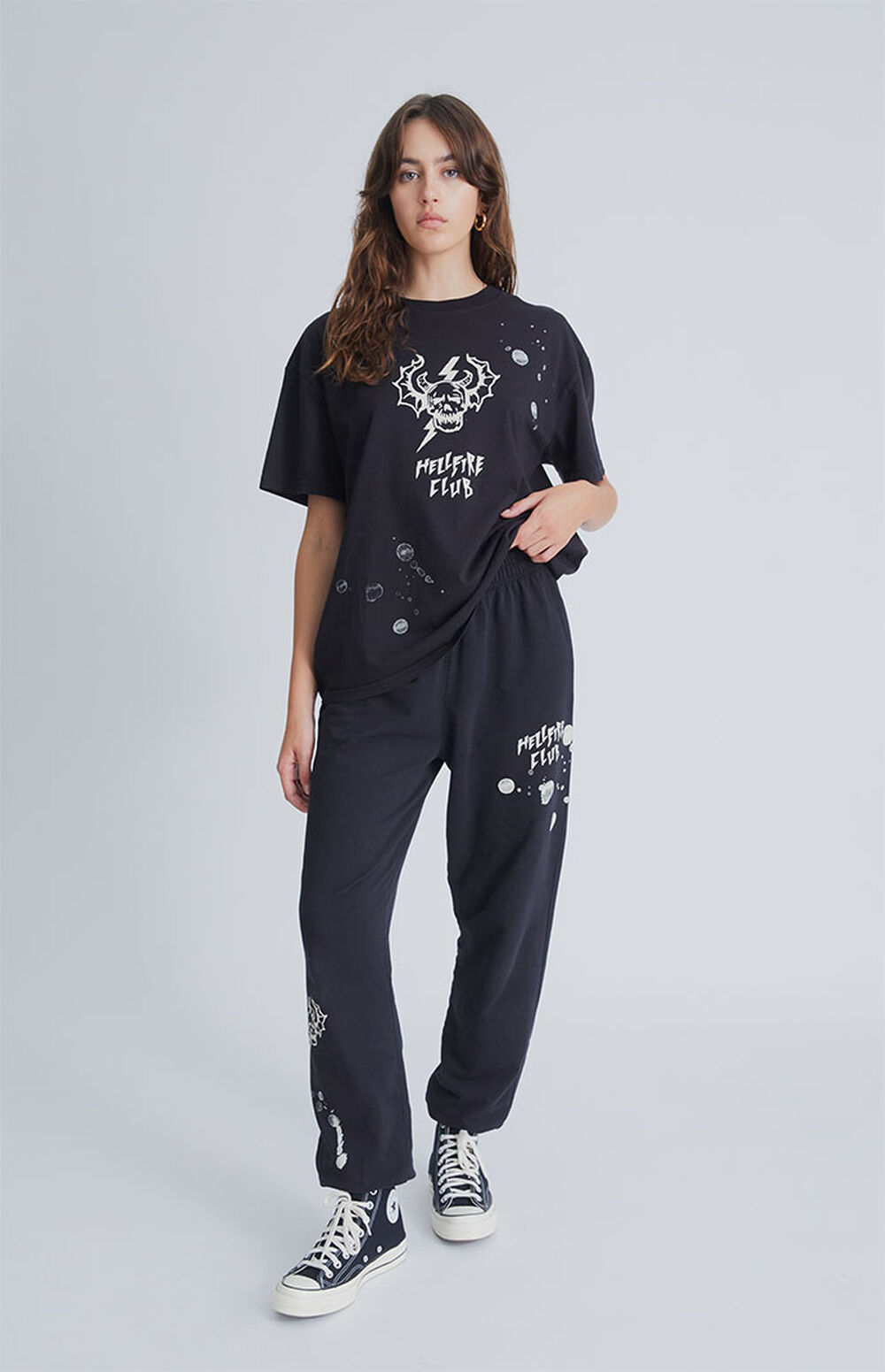 Stranger Things Black Hellfire Club Sweatpants | Pacsun