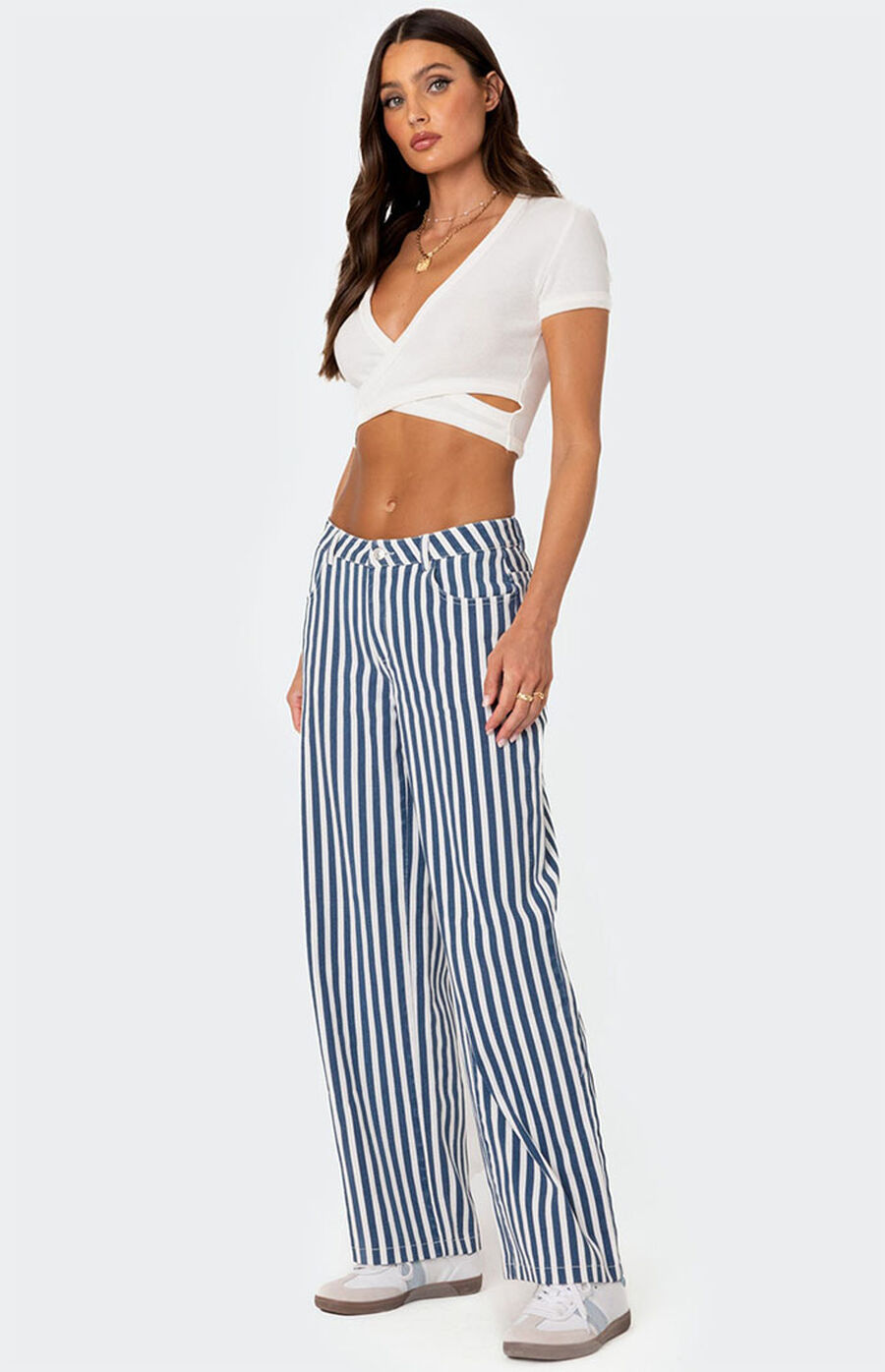 Edikted Striped Low Rise Jeans | PacSun