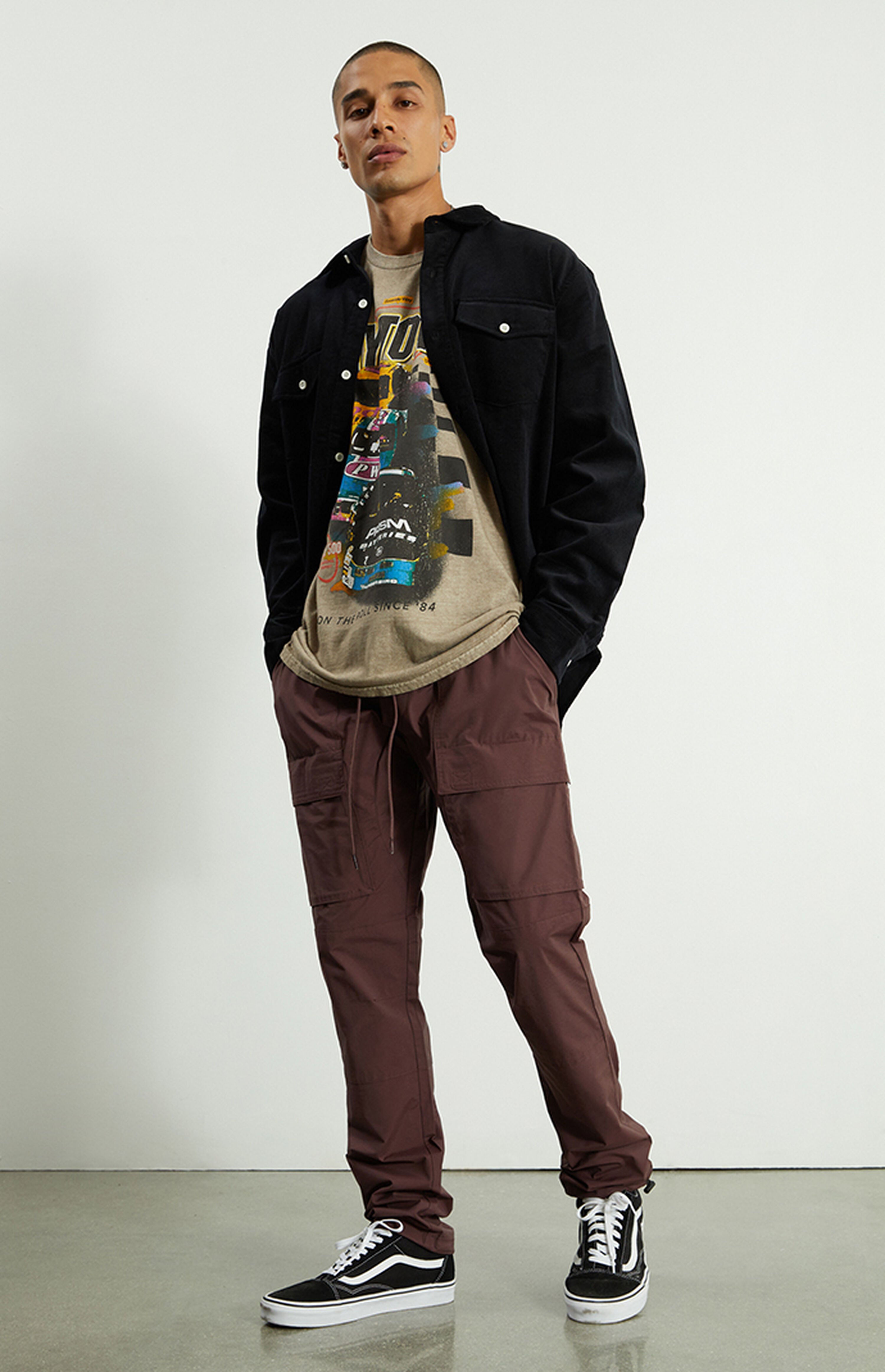 Pacsun Dark Berry Slim Cargo Comfort Stretch Pants | PacSun