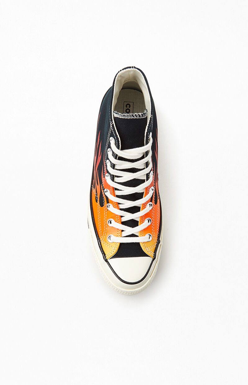 Converse Black Chuck 70 Flame Print High Top Shoes | Pacsun