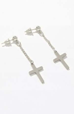 PacSun Chain Cross Drop Earrings | PacSun