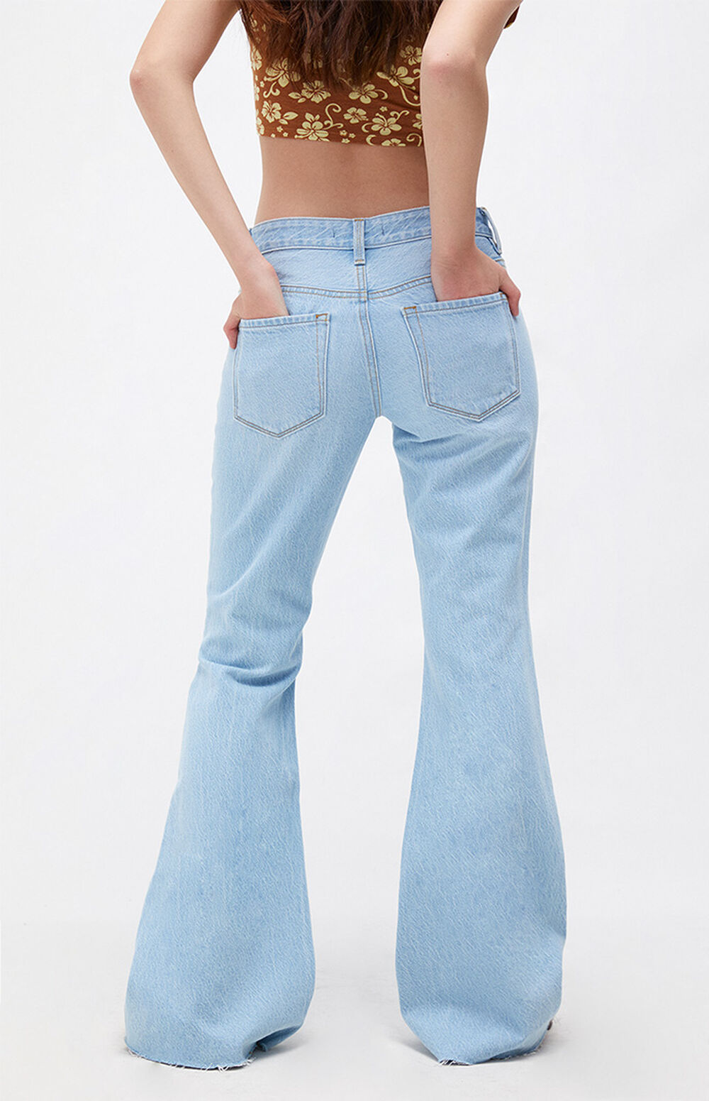 Pacsun Eco Light Blue Low Rise Flare Jeans | PacSun