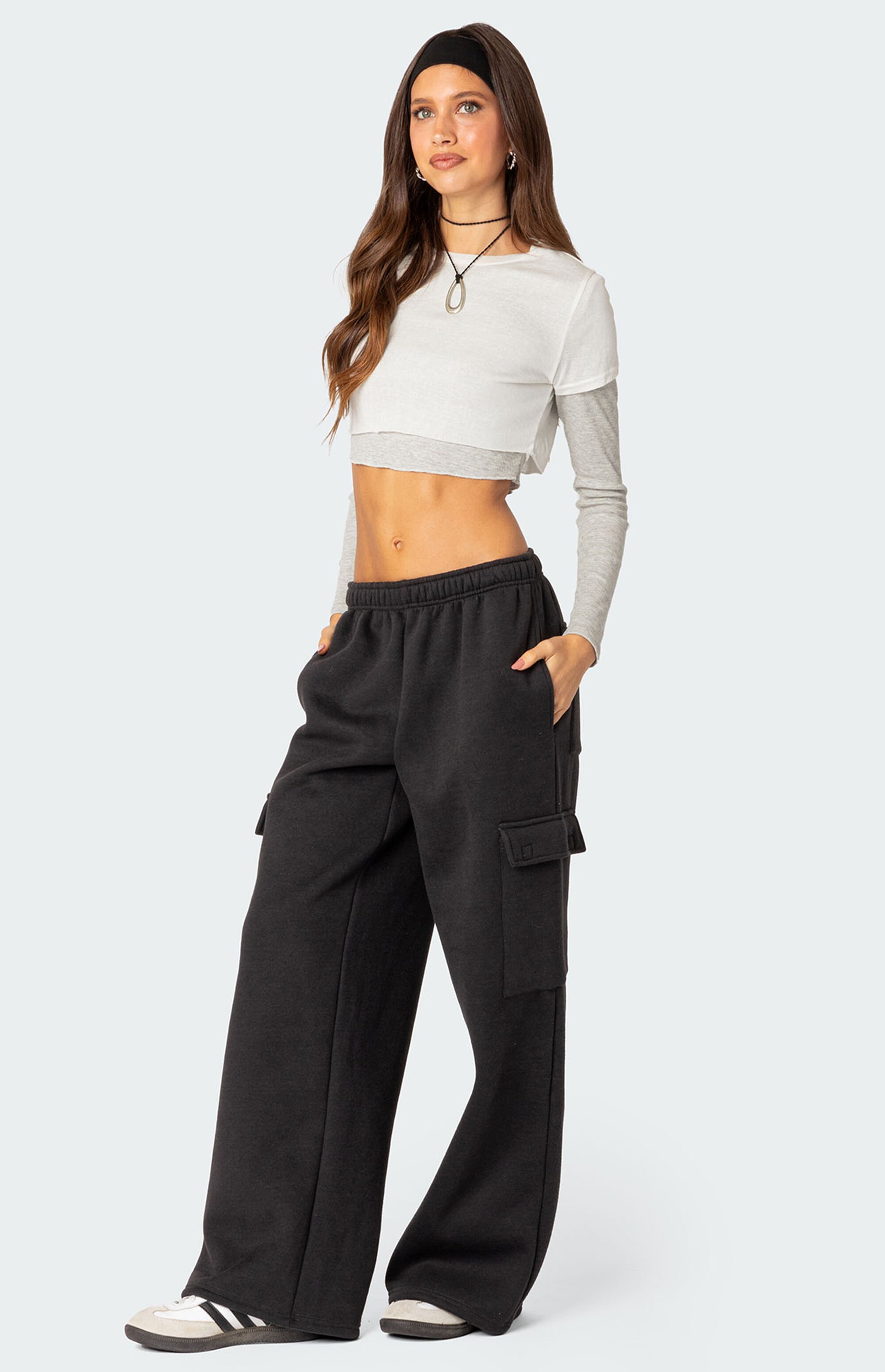 Edikted Wide Leg Cargo Sweatpants | PacSun