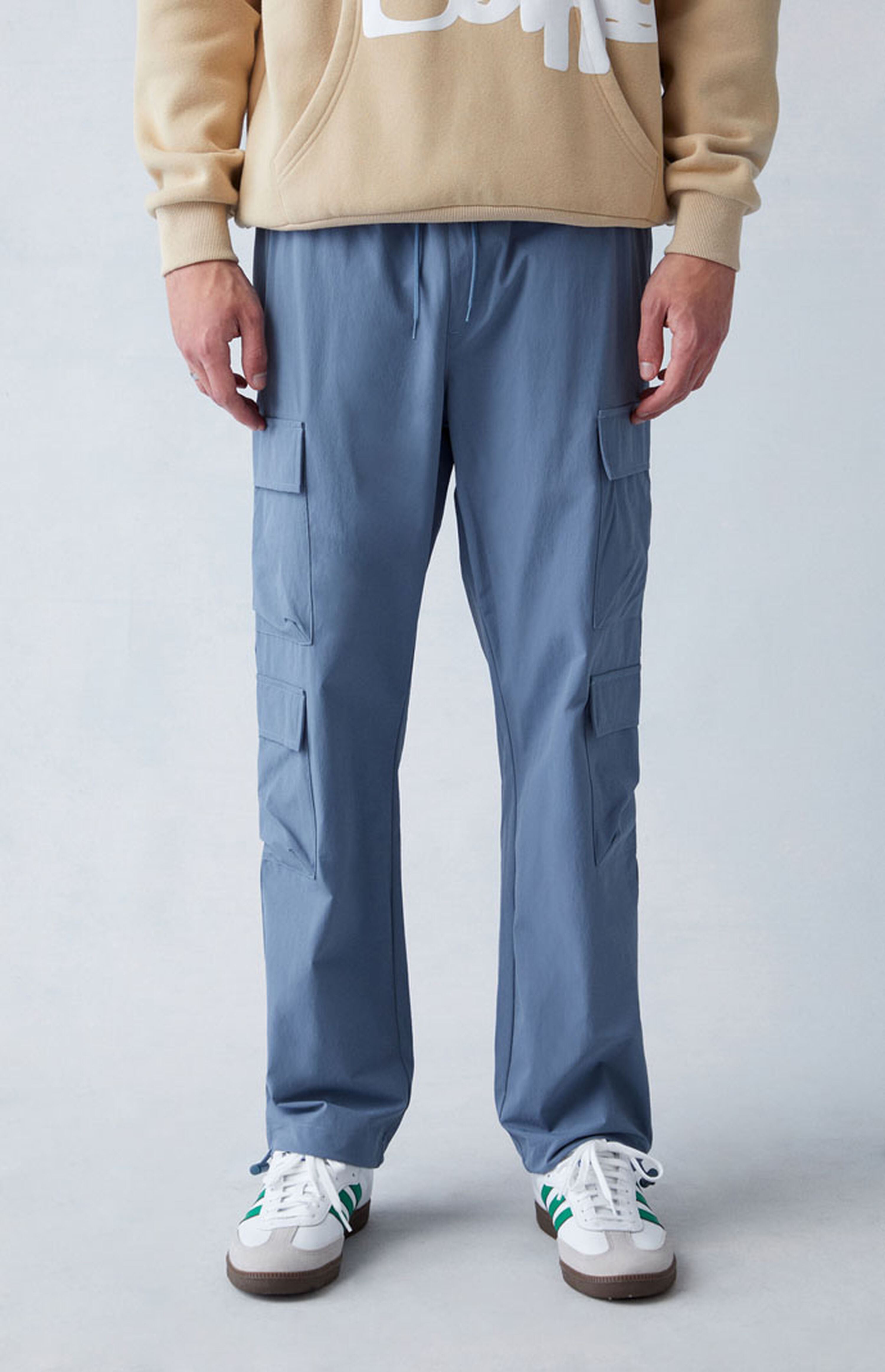 Pacsun Performance Stretch Blue Straight Cargo Pants | PacSun