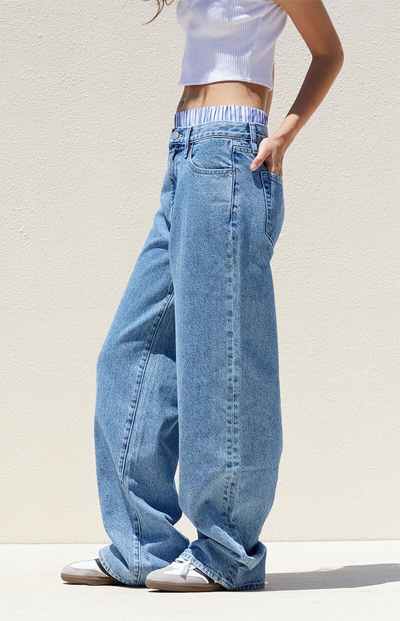 Pacsun Medium Indigo Boxer Boyfriend Jeans | Pacsun