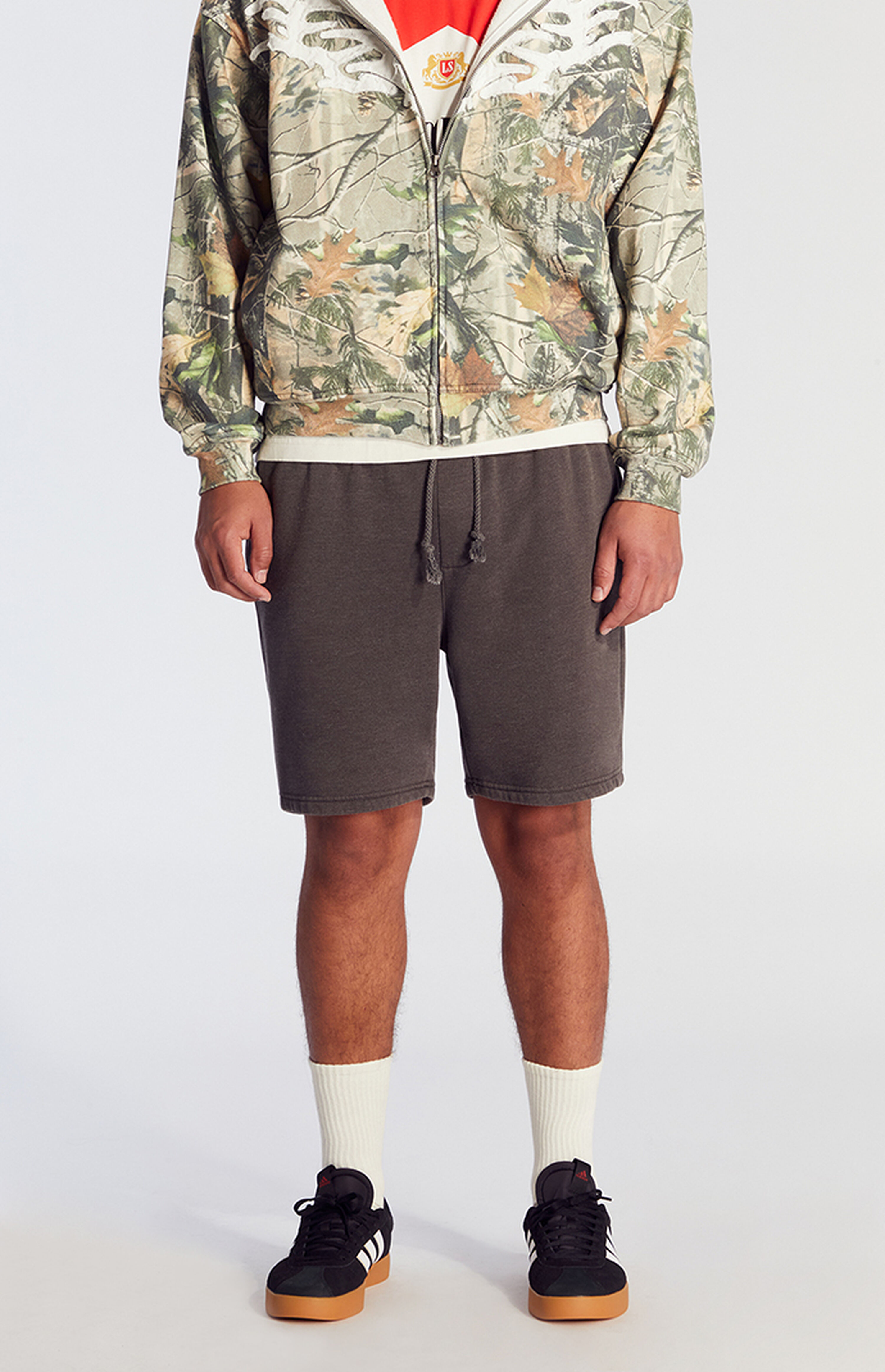 Pacsun Charcoal Fleece Volley Shorts | PacSun