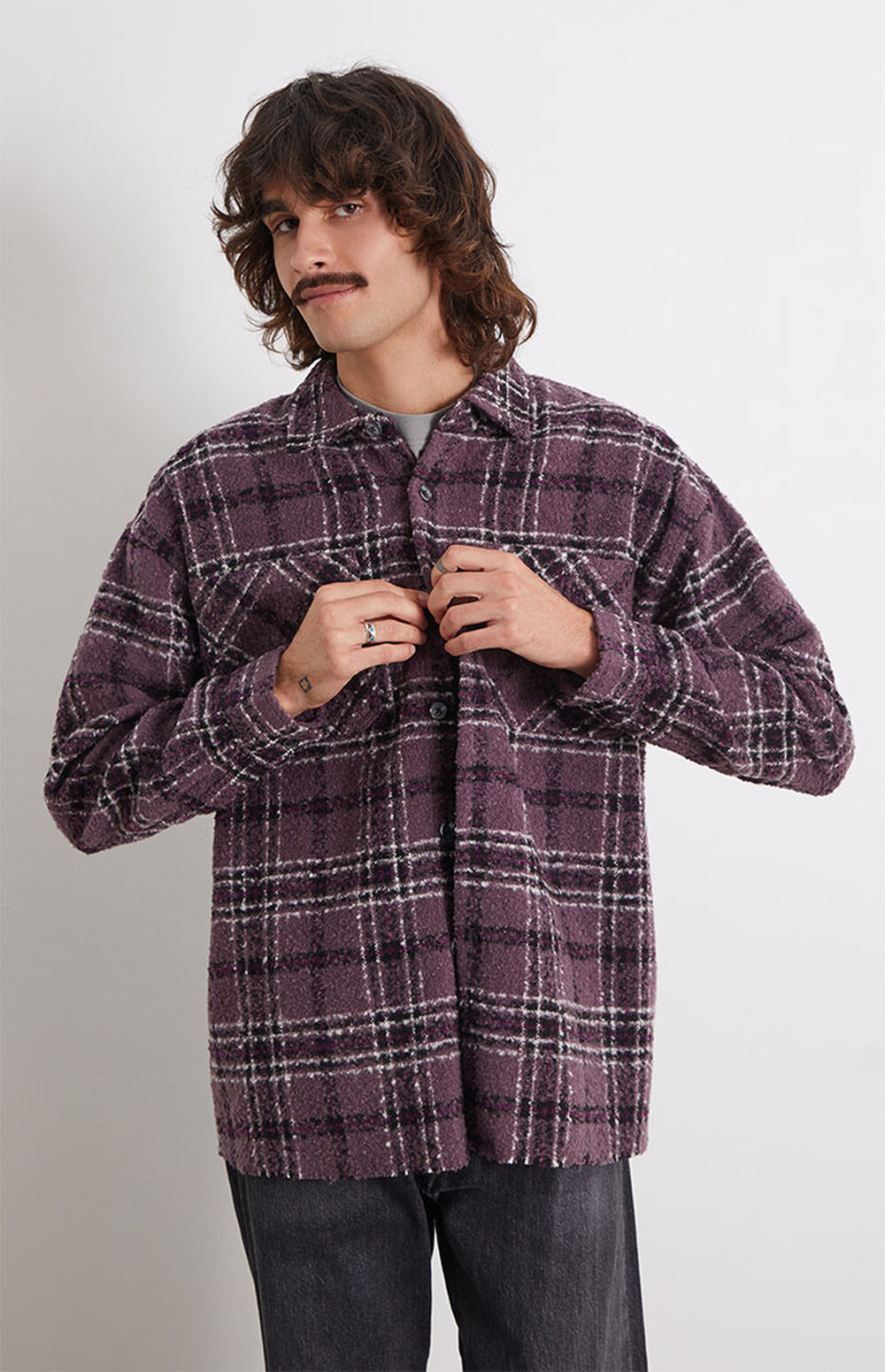 Pacsun Purple Textured Shacket | PacSun