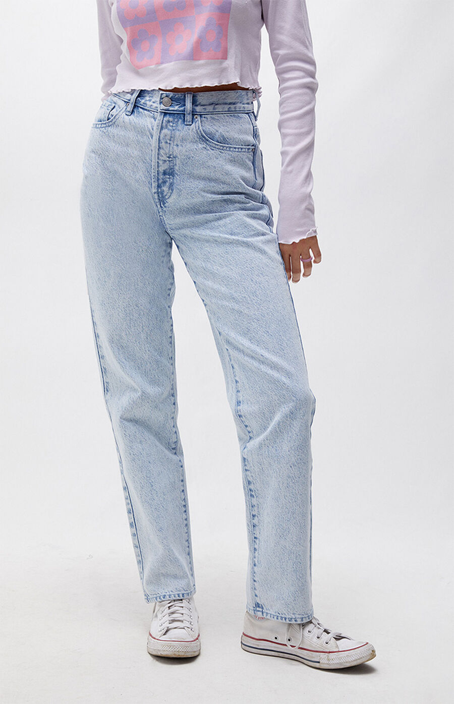 Pacsun Eco Light Blue Acid Wash Dad Jeans | PacSun