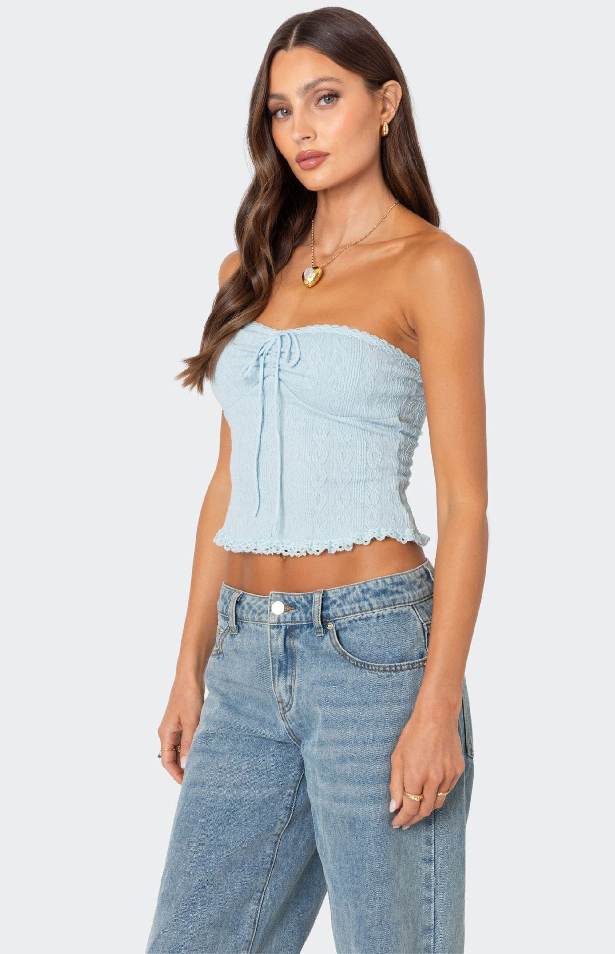 Edikted Lacey Knit Tube Top | PacSun