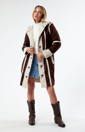 Daisy Street Faux Suede Borg Seam Jacket | PacSun