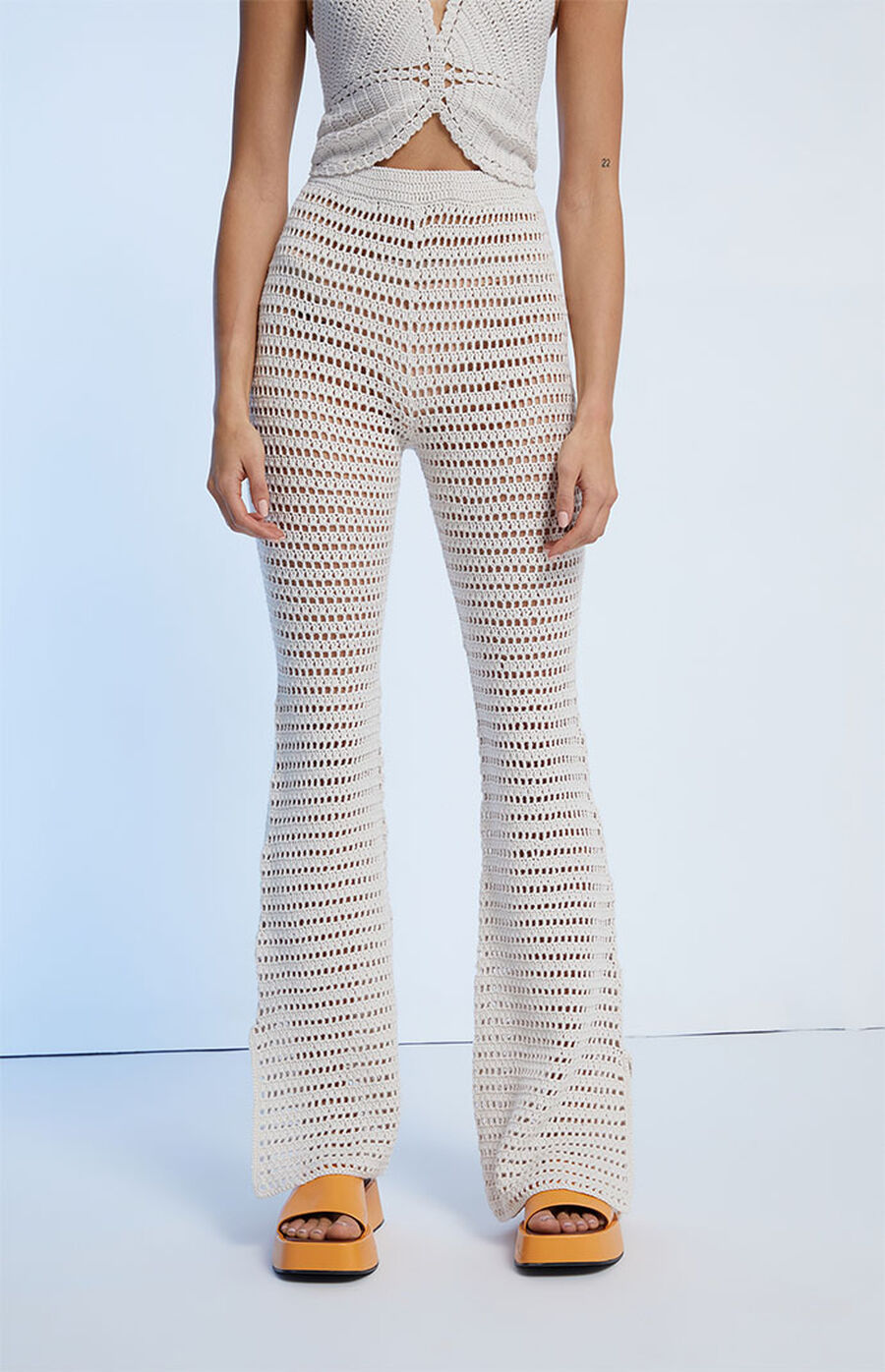 LA Hearts High Waisted Crochet Pants | PacSun