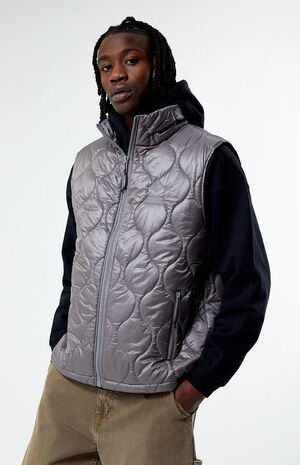 Pacsun Gray Quilted Vest | PacSun