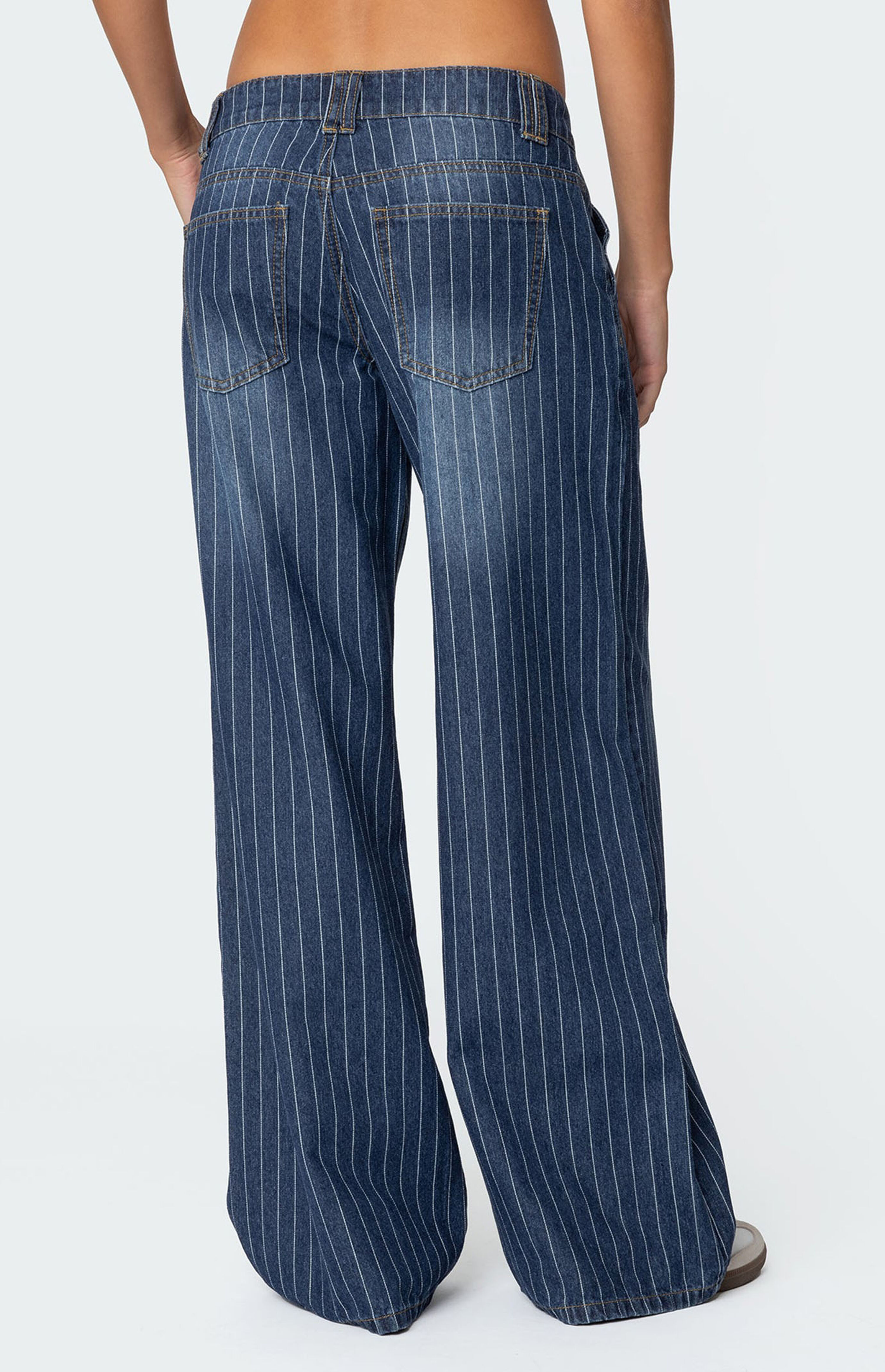 Edikted Cory Striped Low Rise Jeans | PacSun