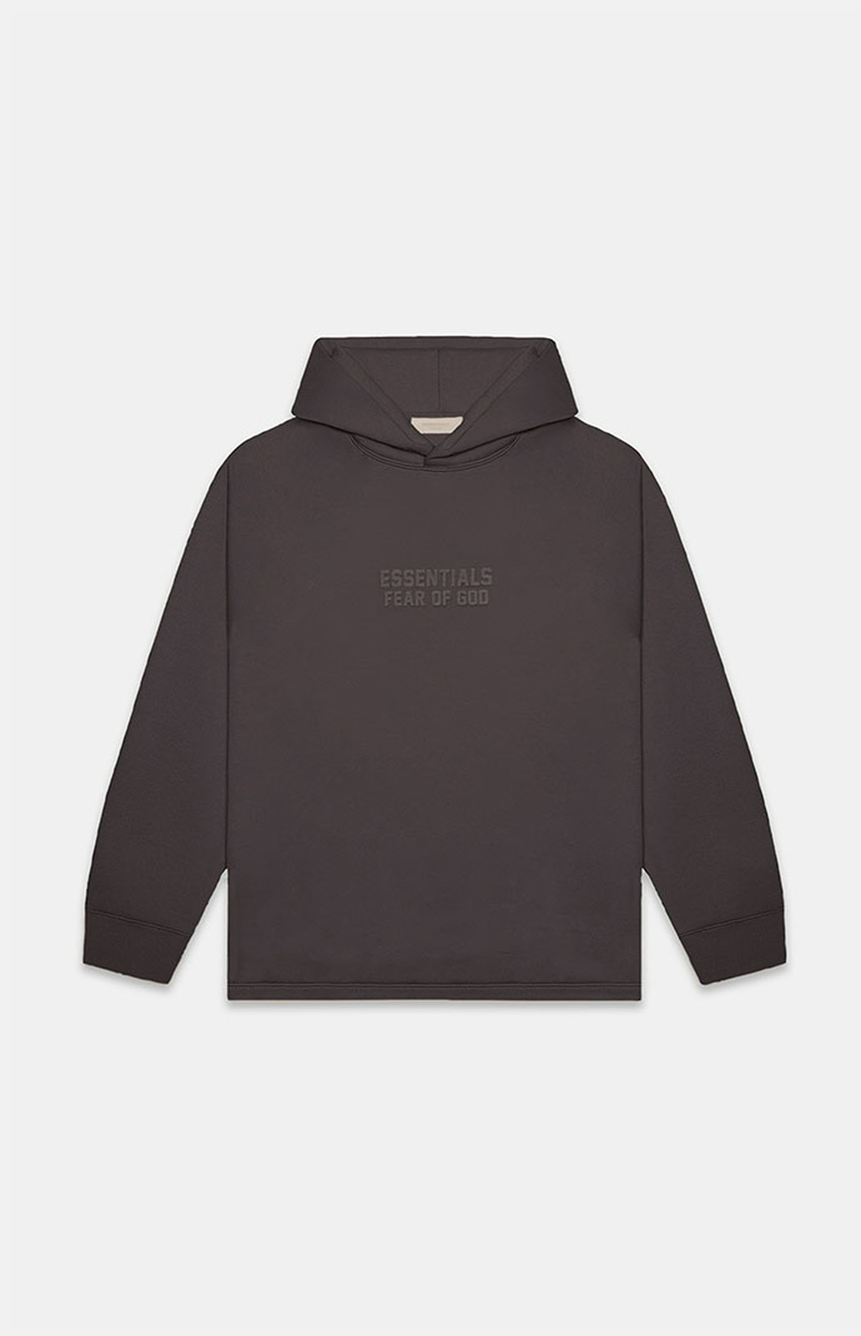 Fear of God Essentials Off Black Relaxed Hoodie | PacSun