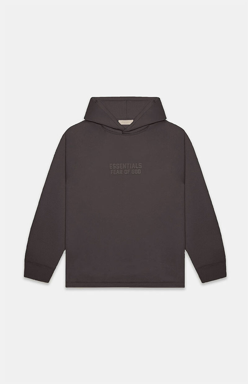 Fear of God Essentials Off Black Relaxed Hoodie | PacSun