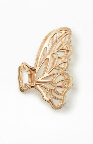 LA Hearts Gold Butterfly Clip | PacSun