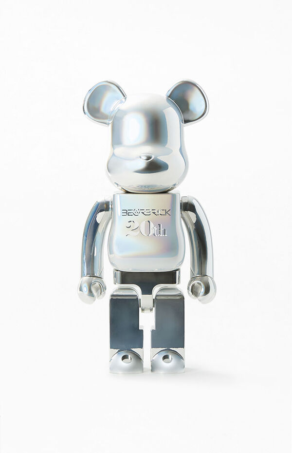 Bearbrick 20th Anniversary Chrome 1000% Figure | PacSun