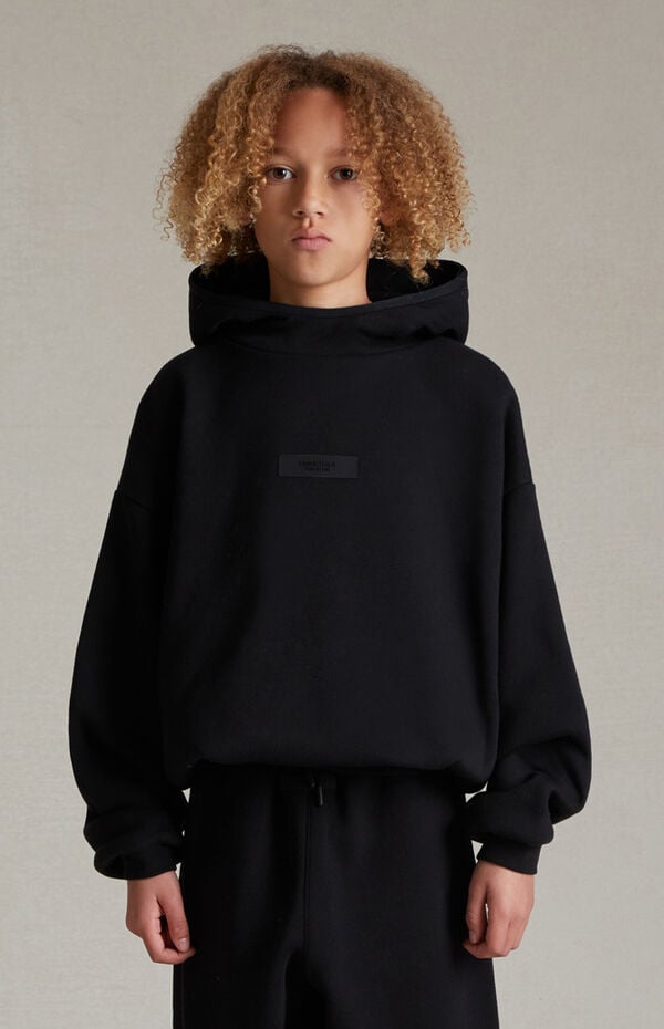 Kids Fear of God Essentials Jet Black Hoodie | Pacsun